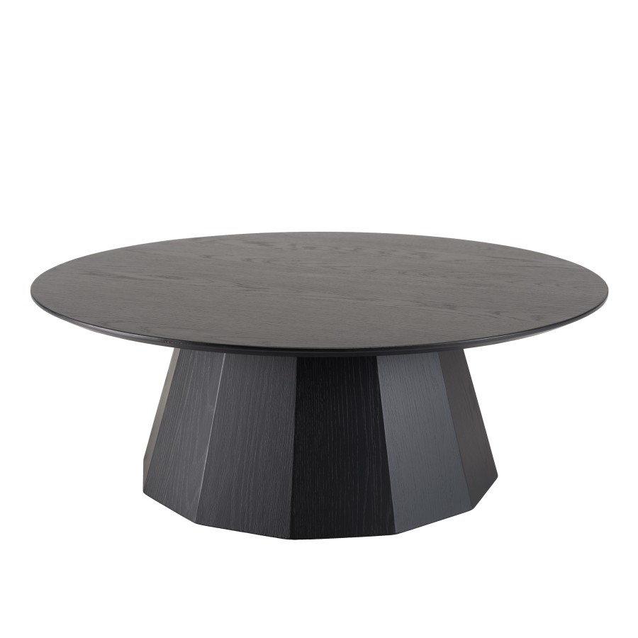 DALY - Table basse ronde noire 90x90cm